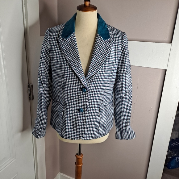Appleseed's | Jackets & Coats | Nwt Houndstooth Wool Blend Blazer Sz P | Poshmark